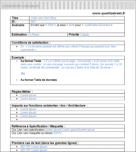 User Story Checklist... Soyez Prêt, soyez EFFICACE